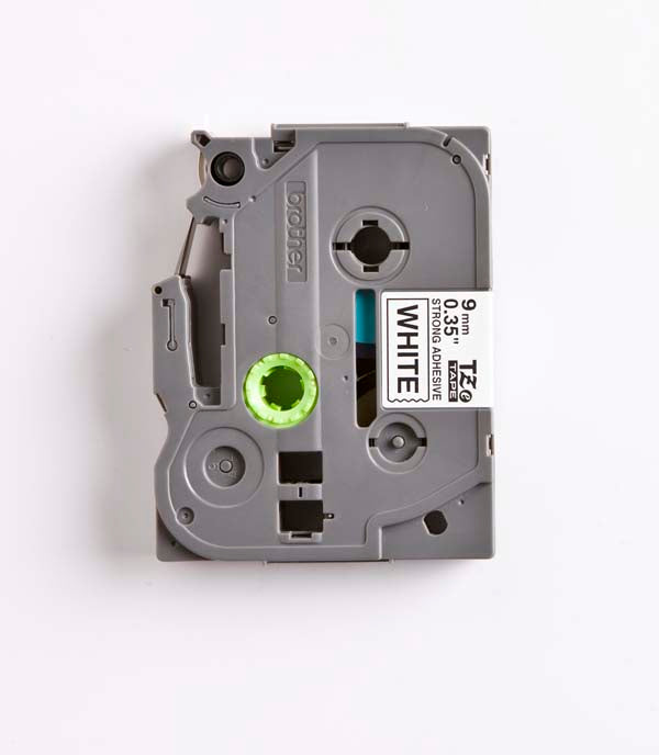 Brother TZe-S221 9mm Black on White Extra Strong Adhesive Tape from ...